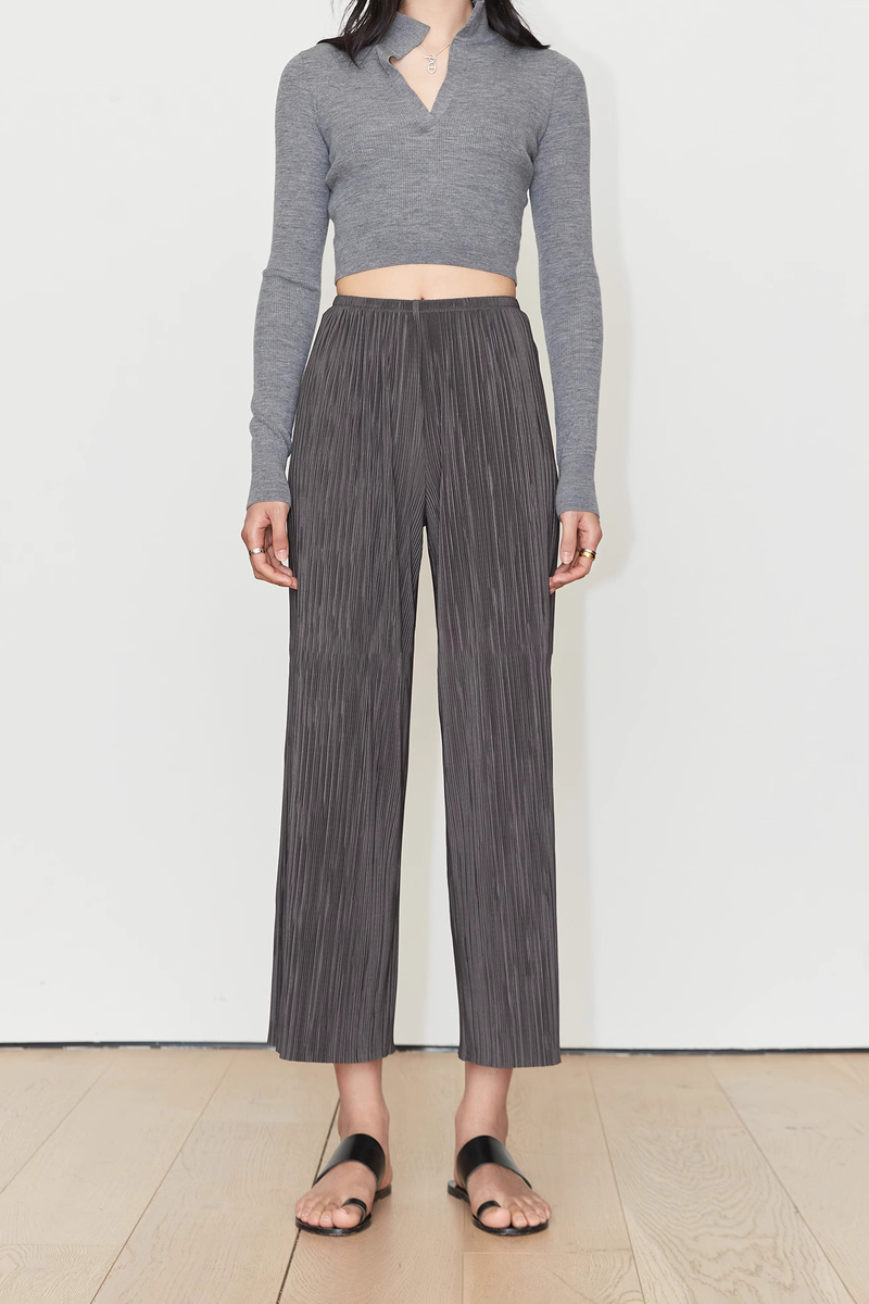 Fibflx Women's Airy Designer Inspired Pleated Wide Leg Pants