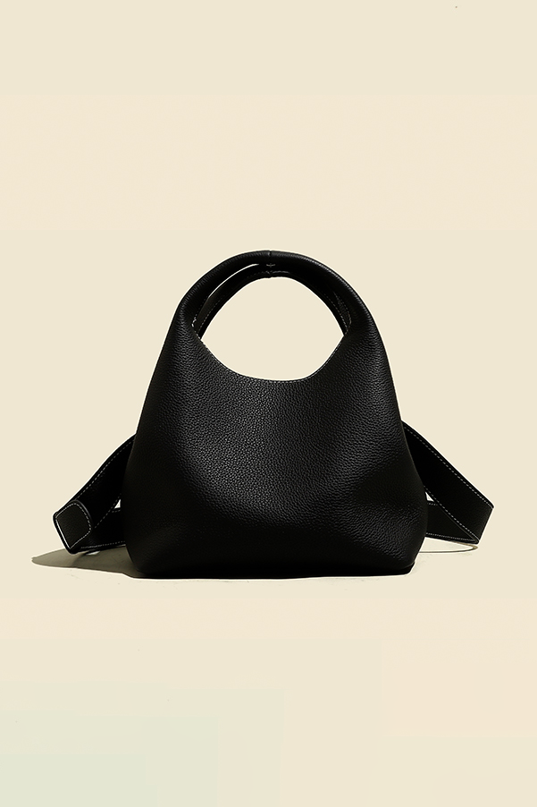 Fibflx Women's Double-sided Leather Boho Bucket Handbag