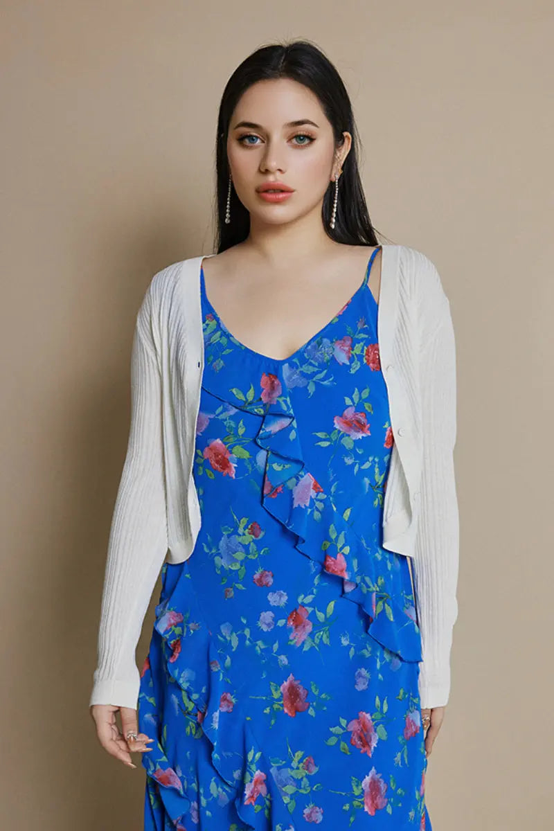 Lightweight Linen-Blend V-Neck Cover-Up Cardigan | FIBFLX