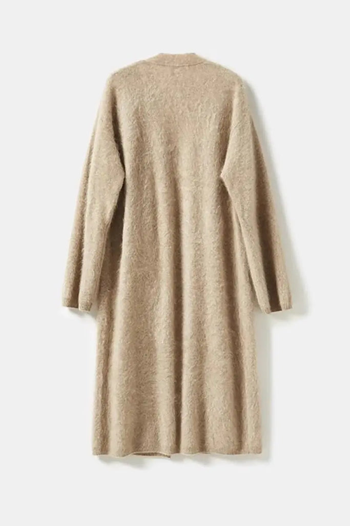 Fibflx Women's Luxe Open Front Fuzzy Brushed Cashmere Duster Cardigan