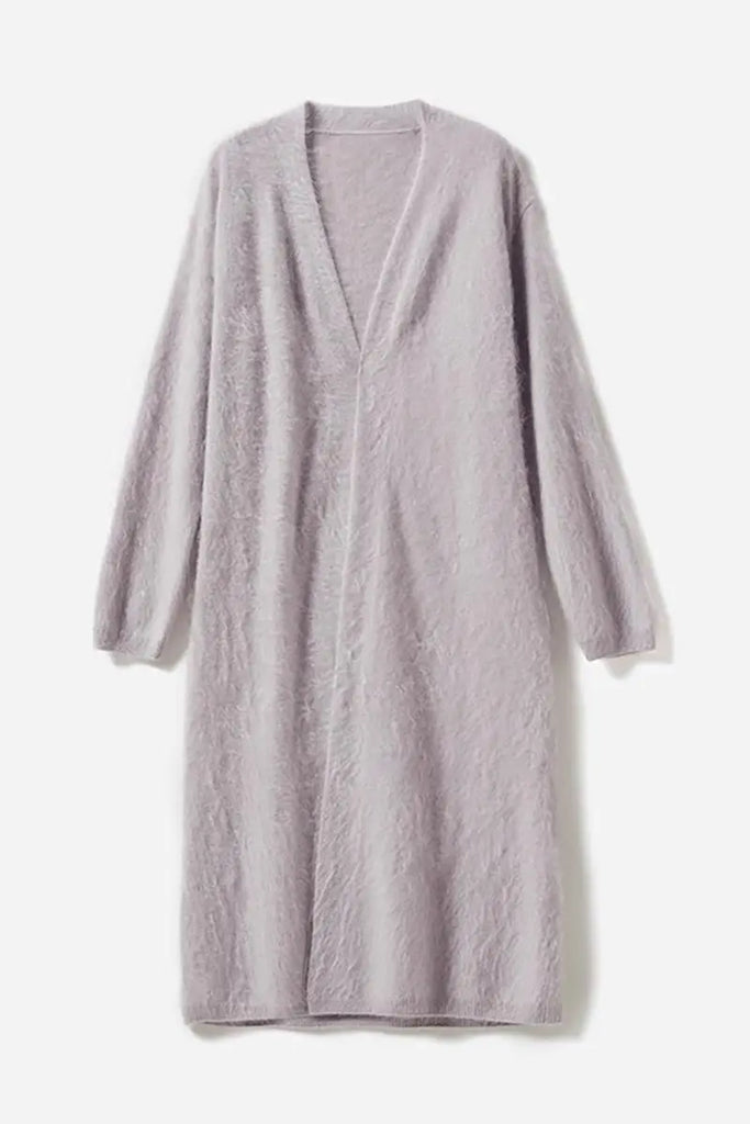 Fibflx Women's Luxe Open Front Fuzzy Brushed Cashmere Duster Cardigan