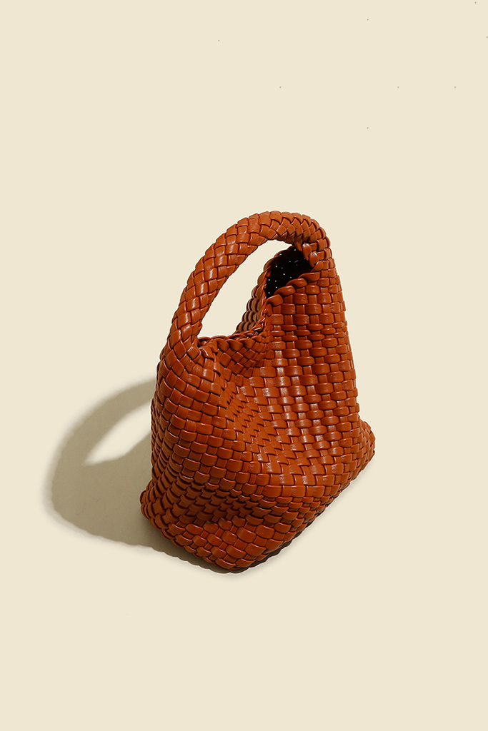 Fibflx Women's Woven Hobo Leather Bag