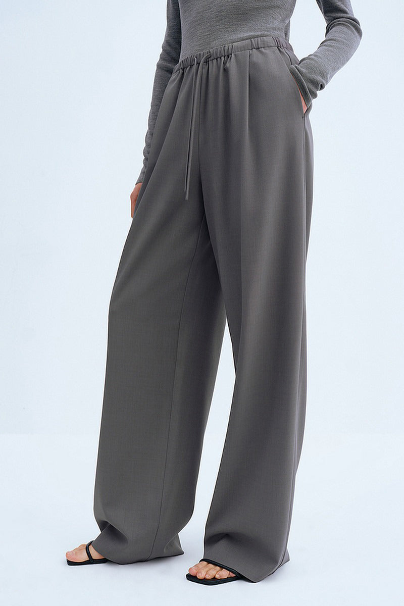 Grey Tailored Wide Leg Pants | Women’s Business Casual Suit Pants – Fibflx