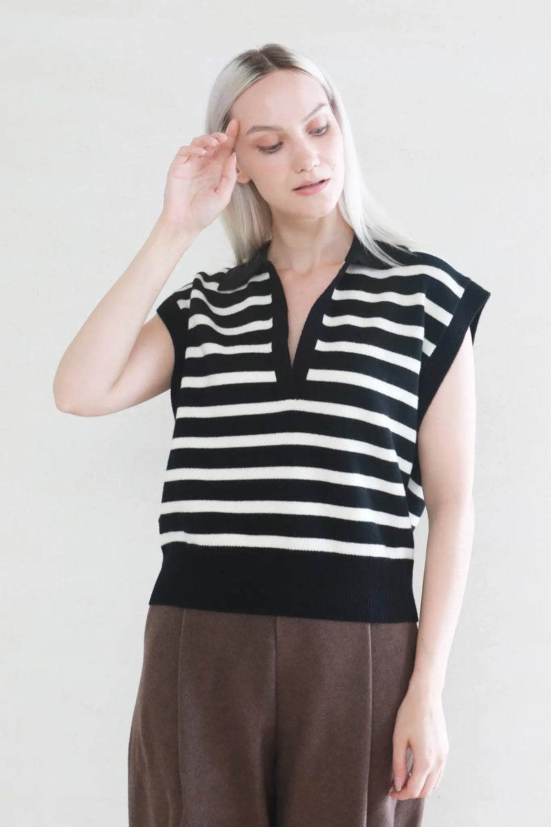 Fibflx Women's Sweater Vest with Collar